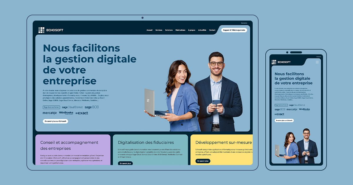 Création et développement d'un site dynamique pour Echosoft - Gintlemen